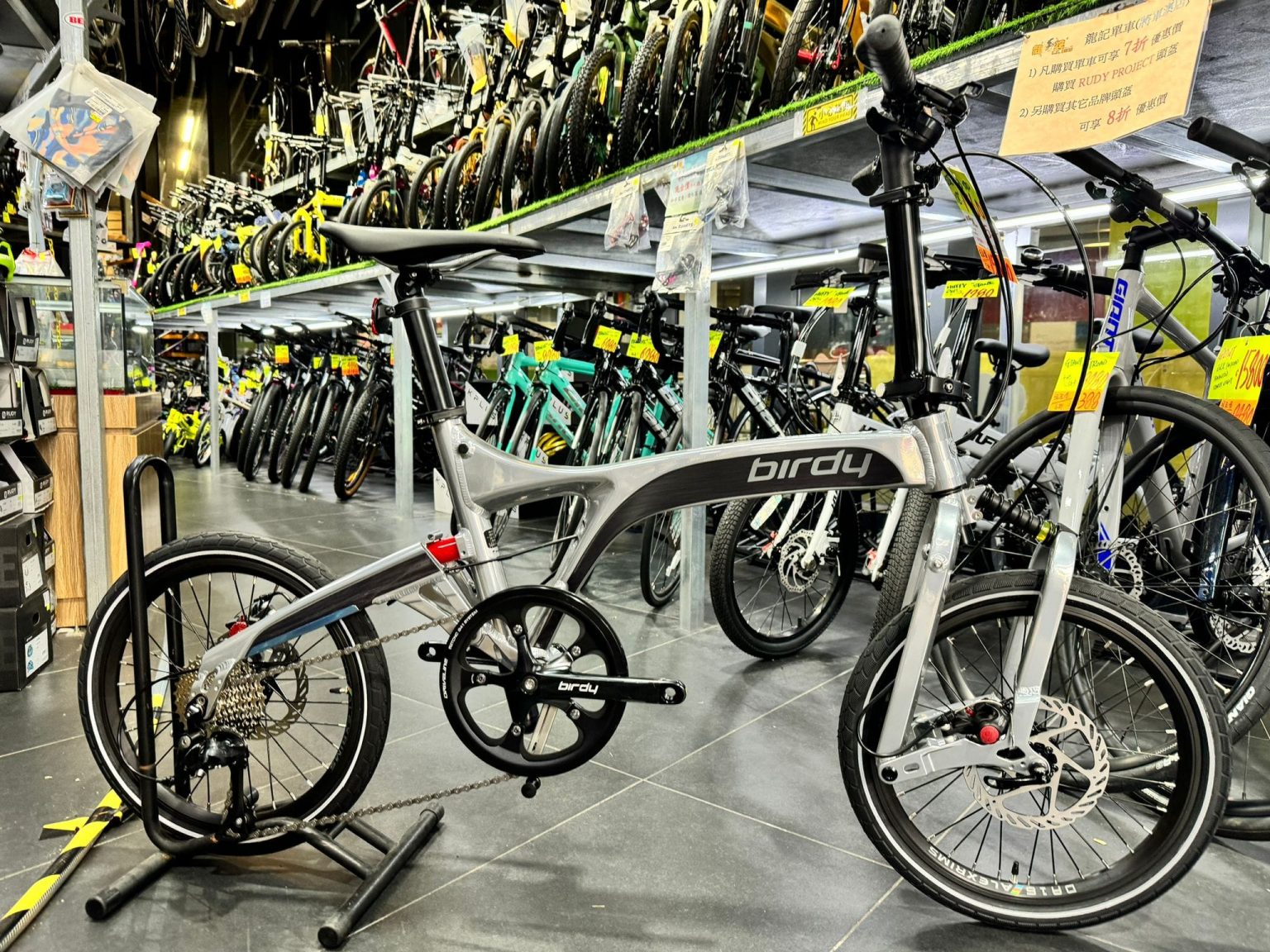 2024 18″ BIRDY 3 STD 摺車 季度特別色 極光銀 (Brushed Aurora Silver) 9速摺疊單車 – 龍記單車